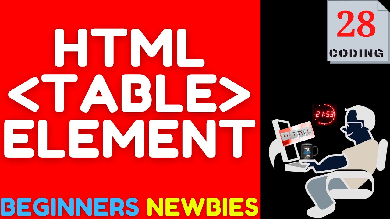 Sample Code Syntax Of Html Table Element Julstub Youtube 2997