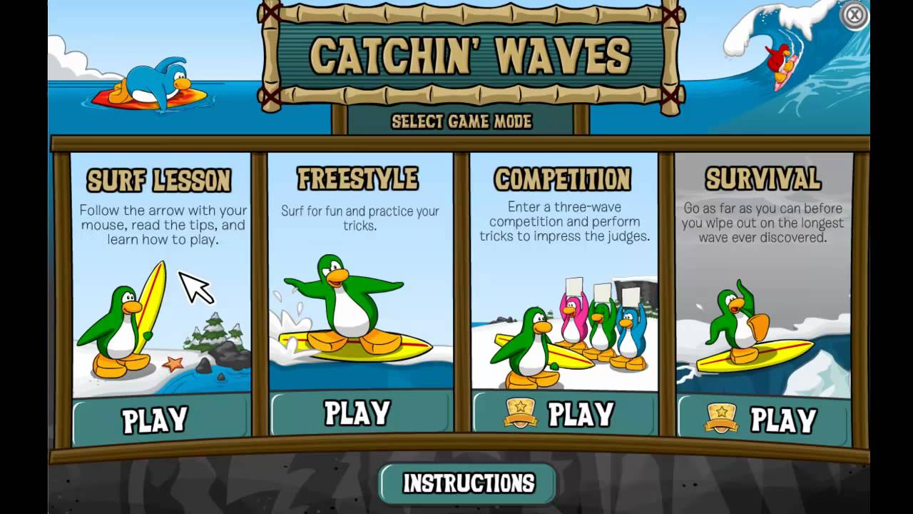 Club Penguin Music - Catchin' Waves Theme (Surfing) - YouTube