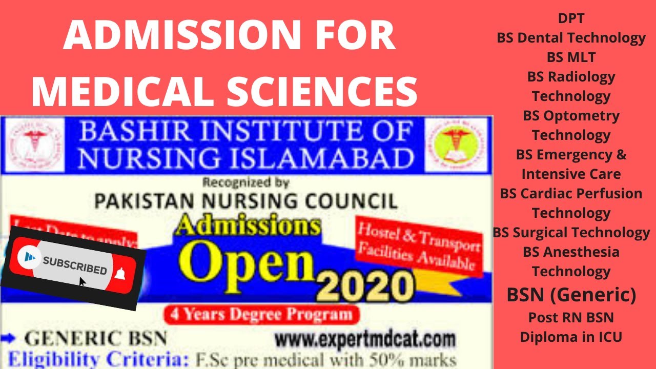 How to apply in Bashir Institute of Health Sciences | DPT | MLT ...