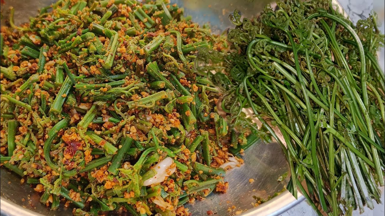 Fiddlehead with peanut 🥜 chutney| Mikhung chok mosodeng|@Tripurifoodie ...