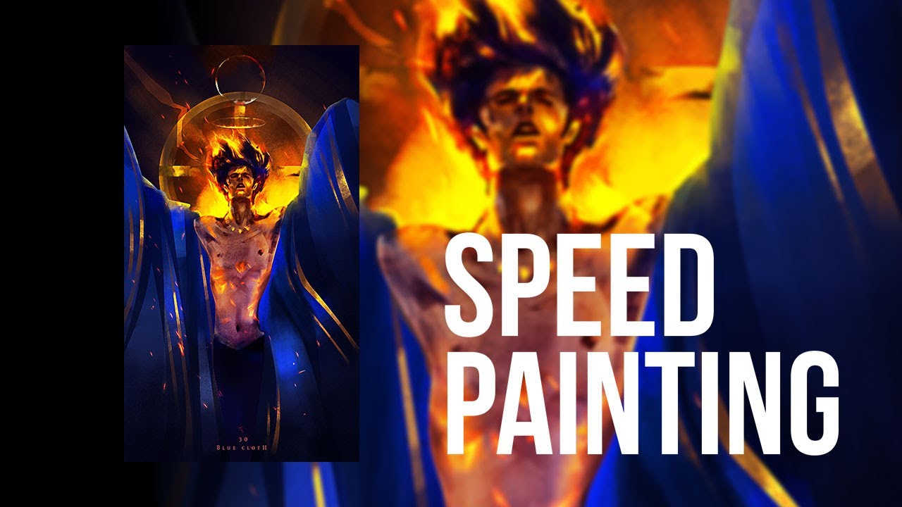 Blue cloth Speed paint - YouTube