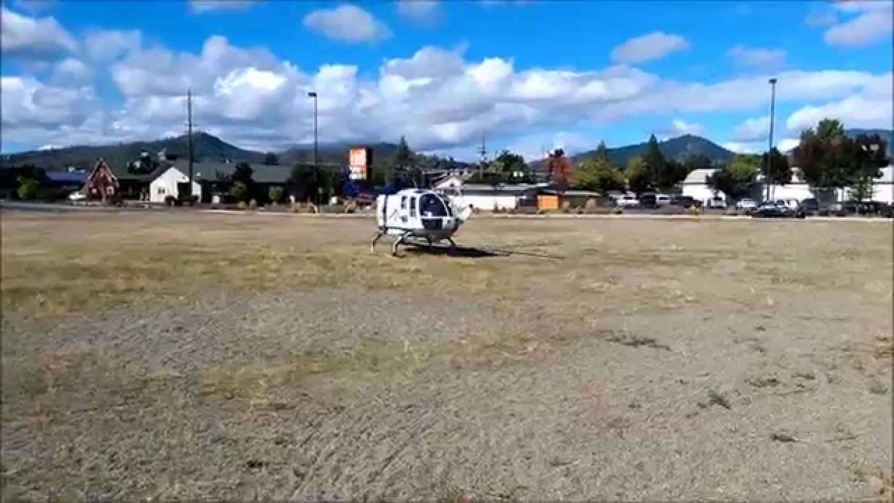 Mercy 105 helicopter at Home Depot in Grants Pass. - YouTube