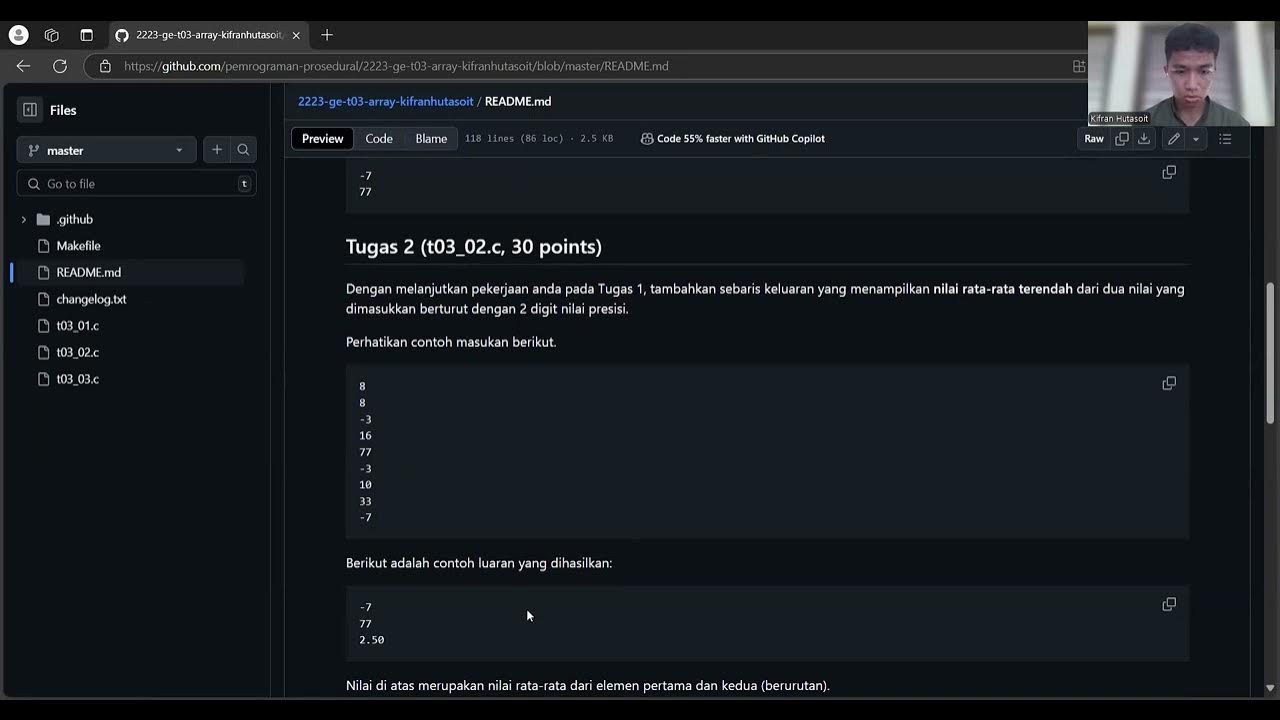 11S24028_Kifran Hutasoit_Praktikum 2_Array - YouTube