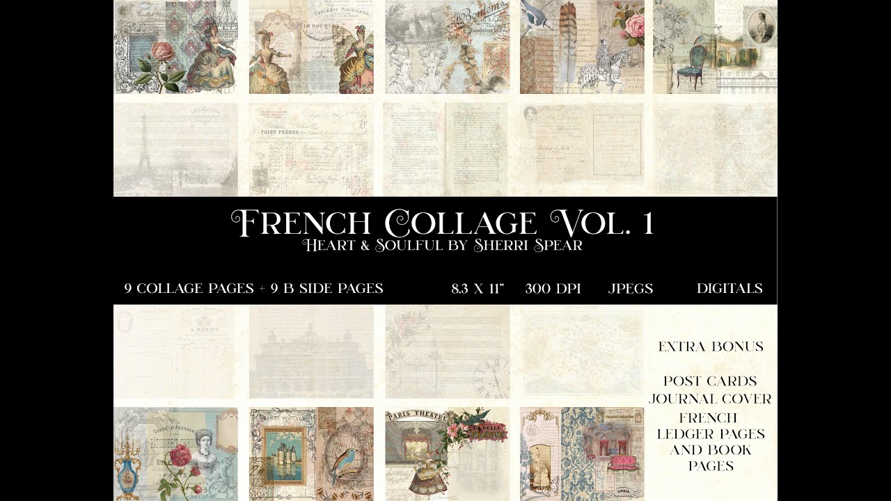 FRENCH COLLAGE VOL. 1 DIGITAL KIT: Detailed Flip Through & Introducing ...