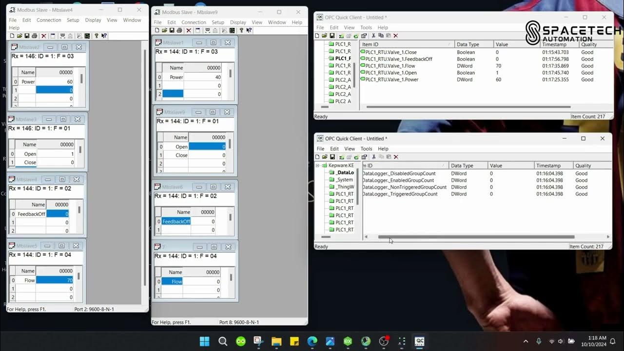 Simulate MODBUS RTU/ASCII use Modbus Slaver and Kepware - YouTube