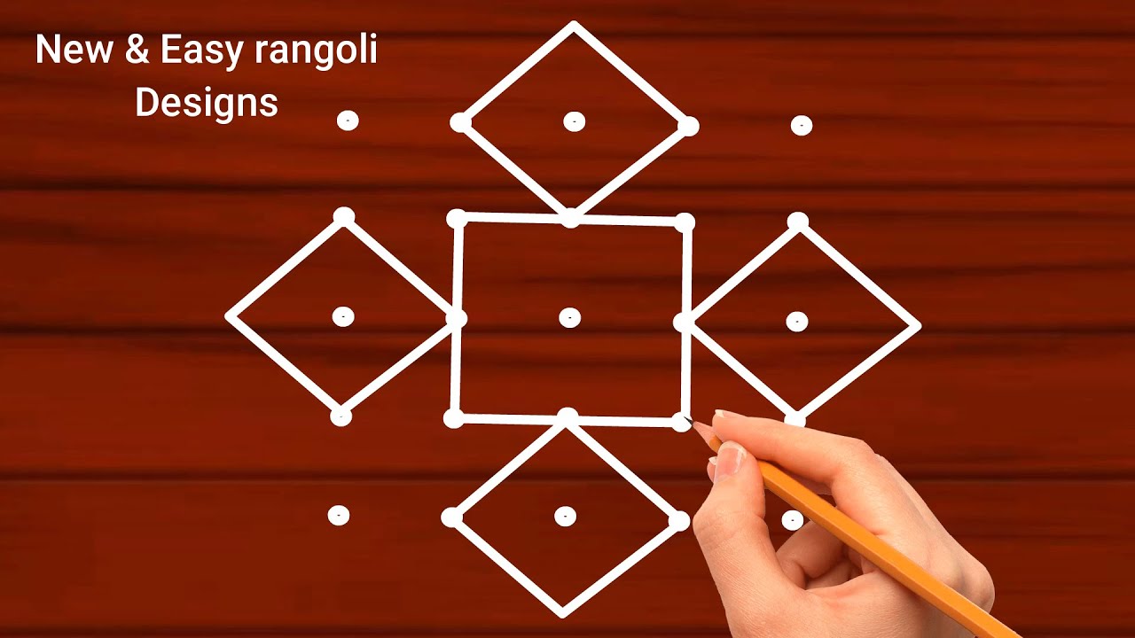 Beautiful Rangoli Designs with 5*5 dots | Kolam Design tutorial | New ...