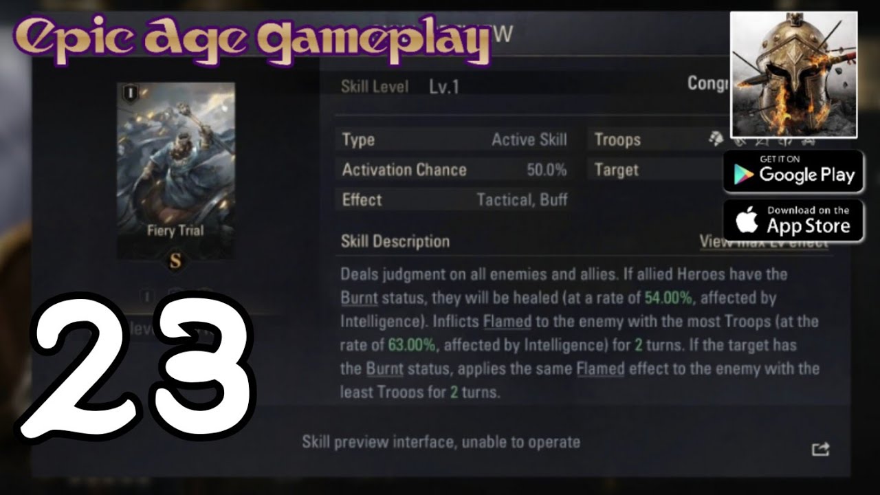 Skills Level upgraded / Epic Age Gameplay:- p:- 23 @hassangamezplayer ...