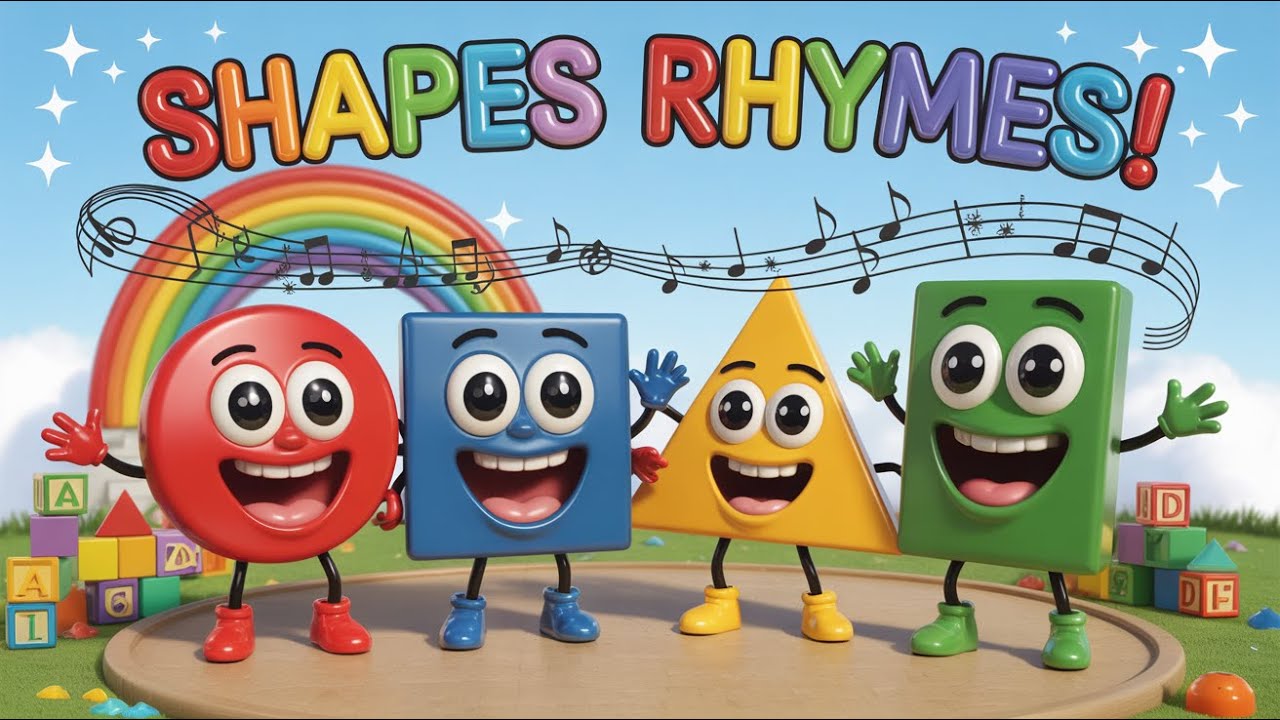 Shapes Rhymes for Kindergarten | Fun Geometry Song for Kids | Learn ...