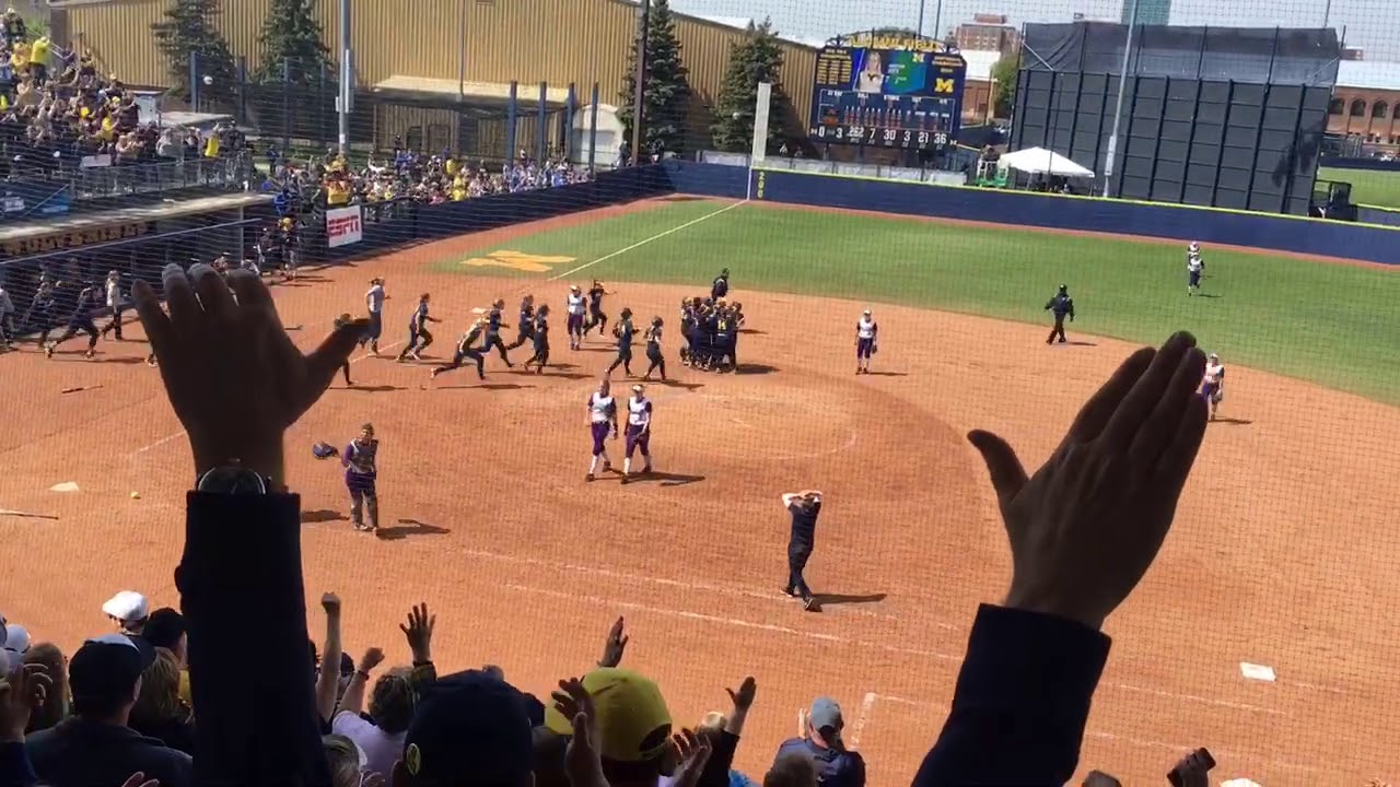 NCAA softball regional: Michigan wins on walk-off in 12th inning - YouTube