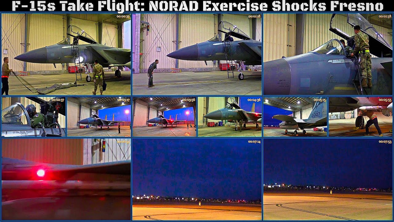 F-15s Take Flight: NORAD Exercise Shocks Fresno - YouTube