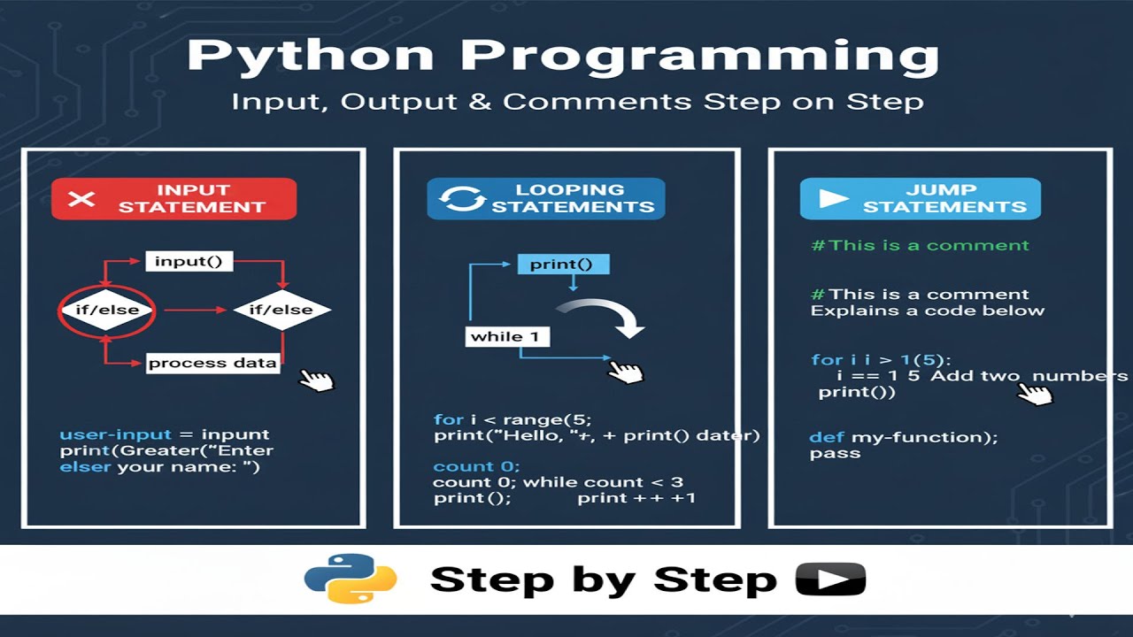 Python Programming | Input, Output & Comments Step by Step - YouTube