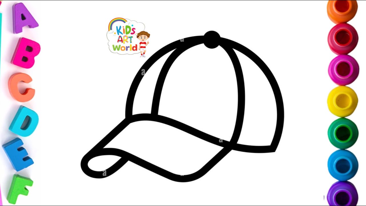 HOW TO DRAW CAP 🧢 Step by Step for Beginner| PAINTING AND COLORING FOR ...