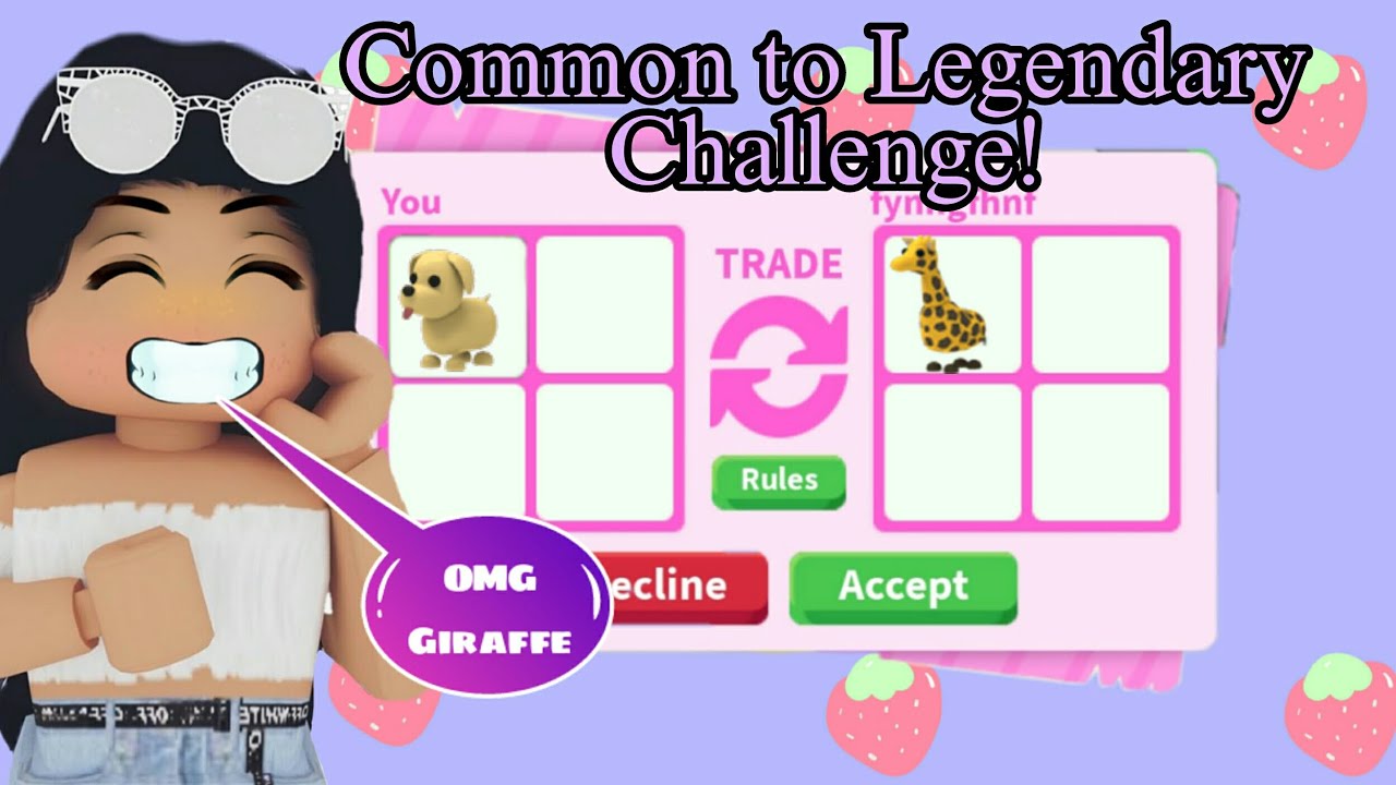 I did a common to legendary challenge in Adopt Me ! (Roblox) - YouTube