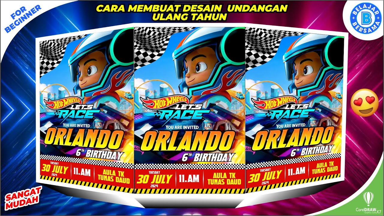 Happy Birthday Invitation Card | Corel Draw - YouTube