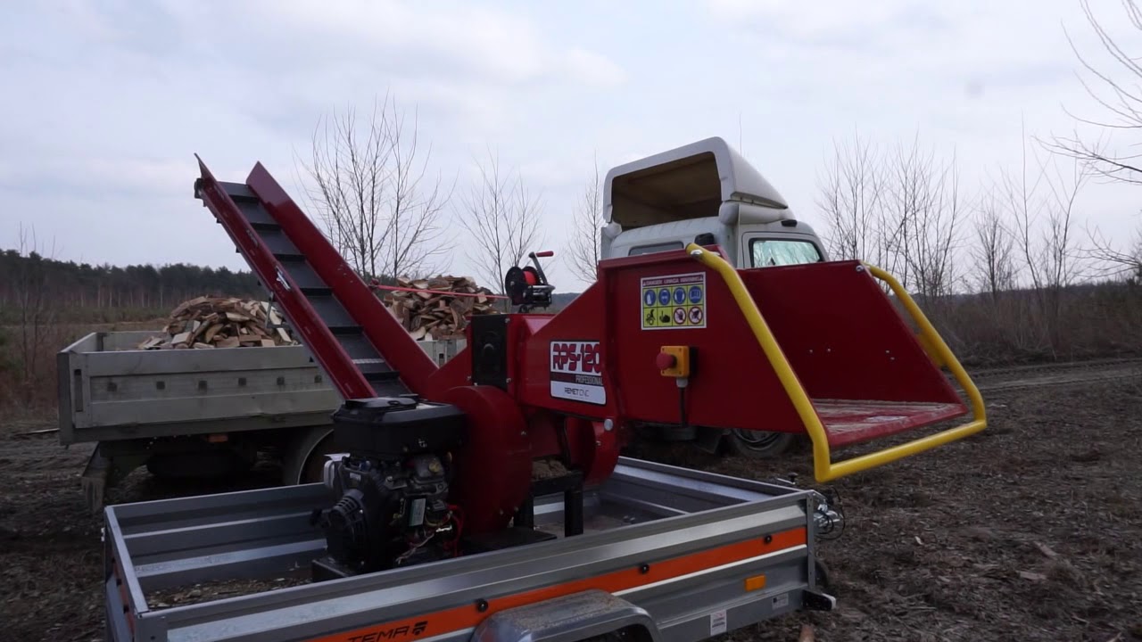 Branch logger, wood chipper, fire wood processor - YouTube