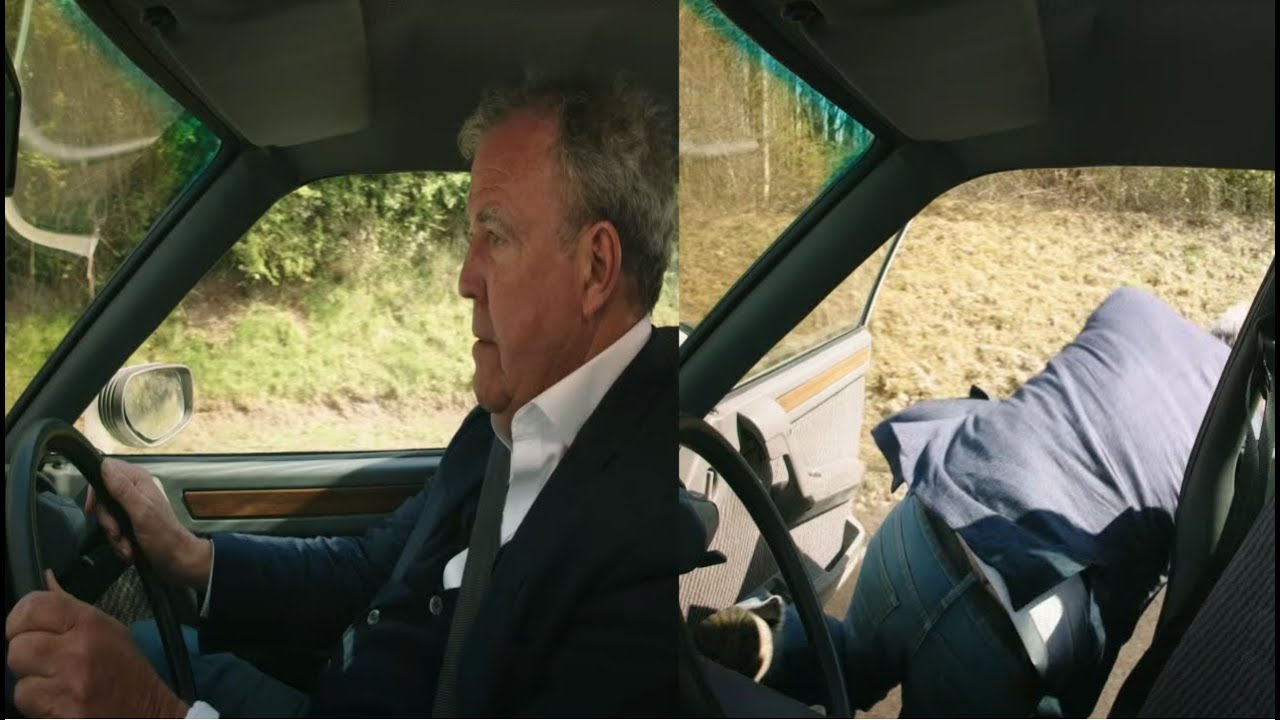 JEREMY CLARKSON JUMPS OUT OF A MOVING CAR - YouTube