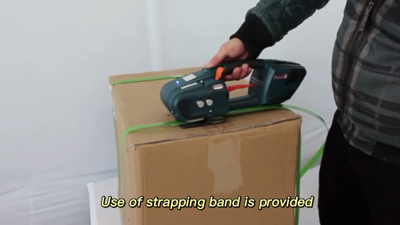 Electric hand strapping machine for pp/pet strapping band - YouTube