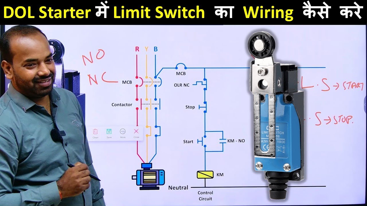 How to Connect a Limit Switch in DOL Circuit | For Live Class 8989044606 @ElectricalTechnician ...