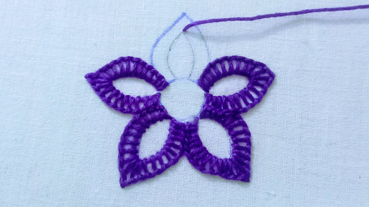 (79).Beautiful Flower design with different types of 3 stitches|Flower ...