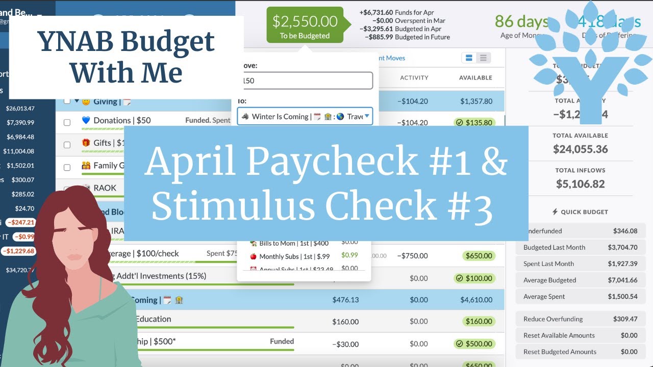 Stimulus & April Paycheck #1 Budget With Me in YNAB | $2,550 to budget ...