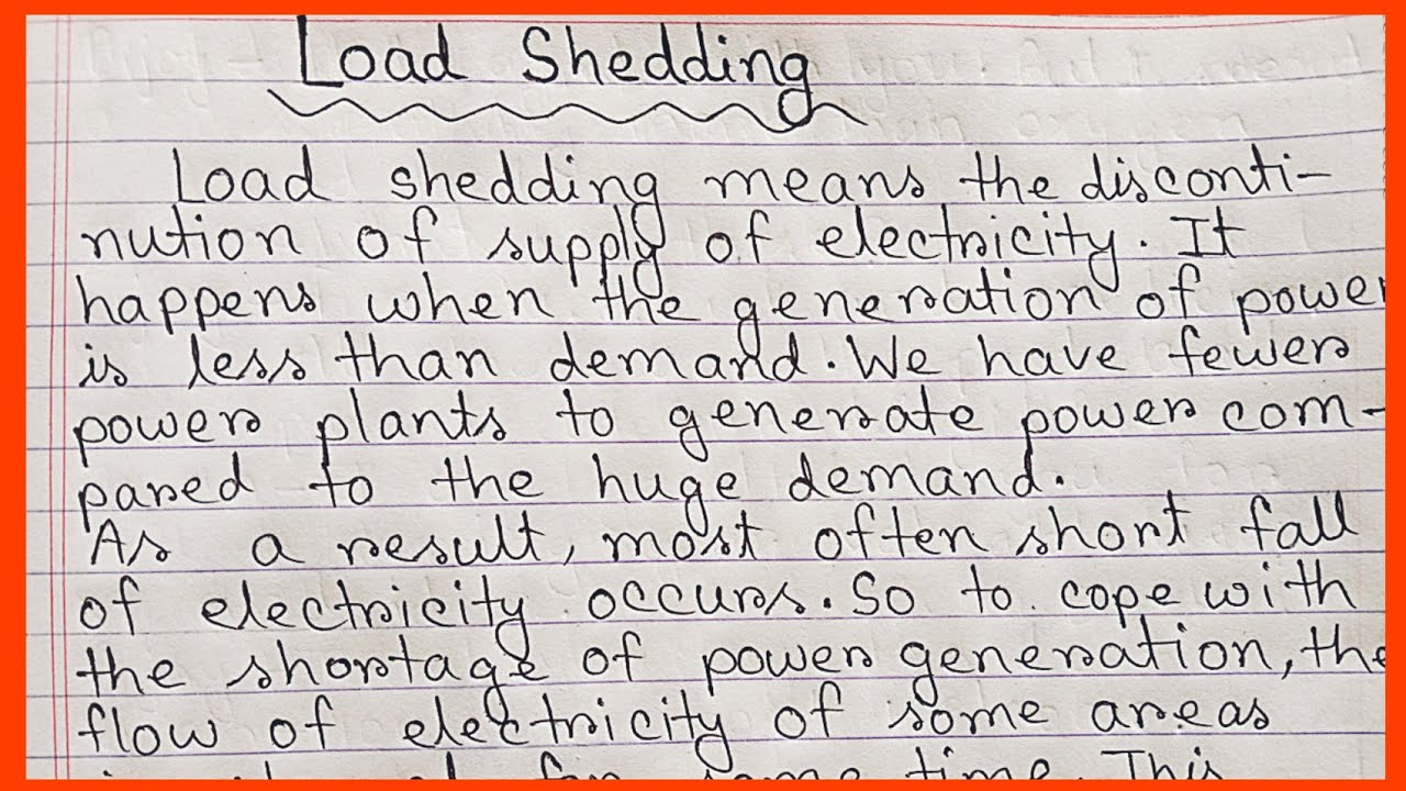 Write a paragraph on Load Shedding/load shedding paragraph. - YouTube