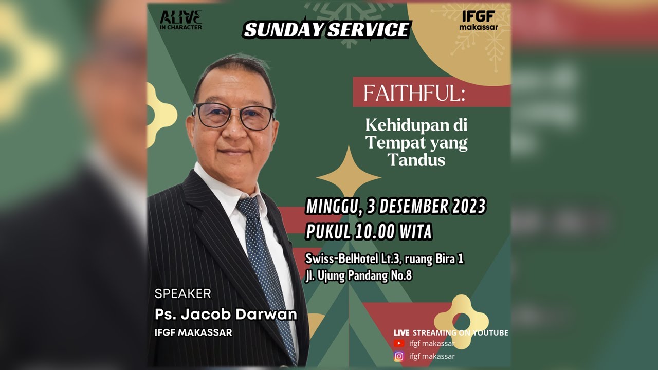 Live Stream IBADAH UMUM IFGF Makassar 03 Desember 2023 - YouTube