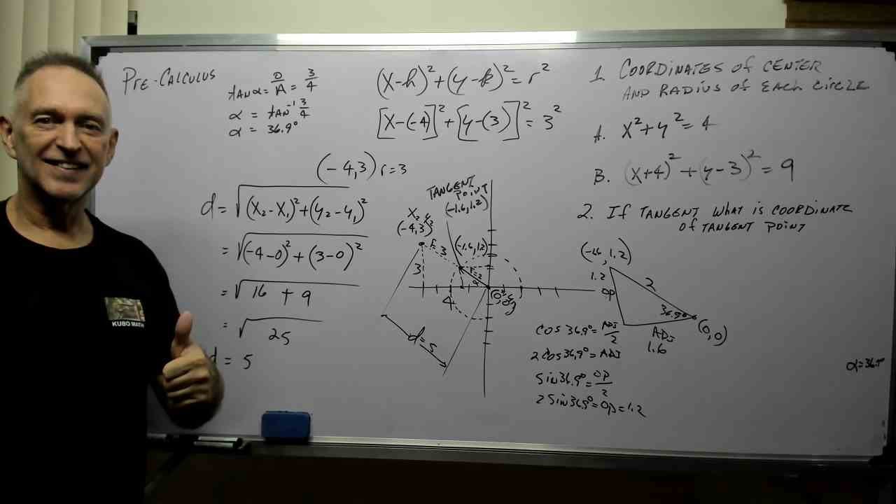 Pre-Calculus: Equations of two circles are given, determine center ...