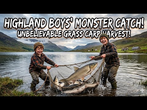 Incredible Lake Fishing! Highland Boys Pull Giant Carp with Net 🎣🔥