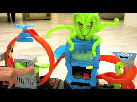 Hot Wheels City Dev Ahtapot ile Araba Yıkama Oyun Seti 1 Metreden Uzun, 4 Yaş ve Üzeri Çocuklar İçin