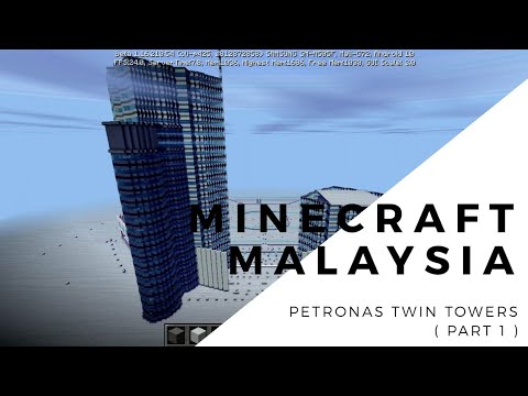 Minecraft PE Malaysia Petronas Twin Towers ( KLCC Part 1 ) - YouTube