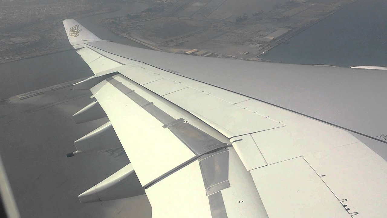 Airbus A340-500 Emirates take off from Dubai International Airport (DXB ...