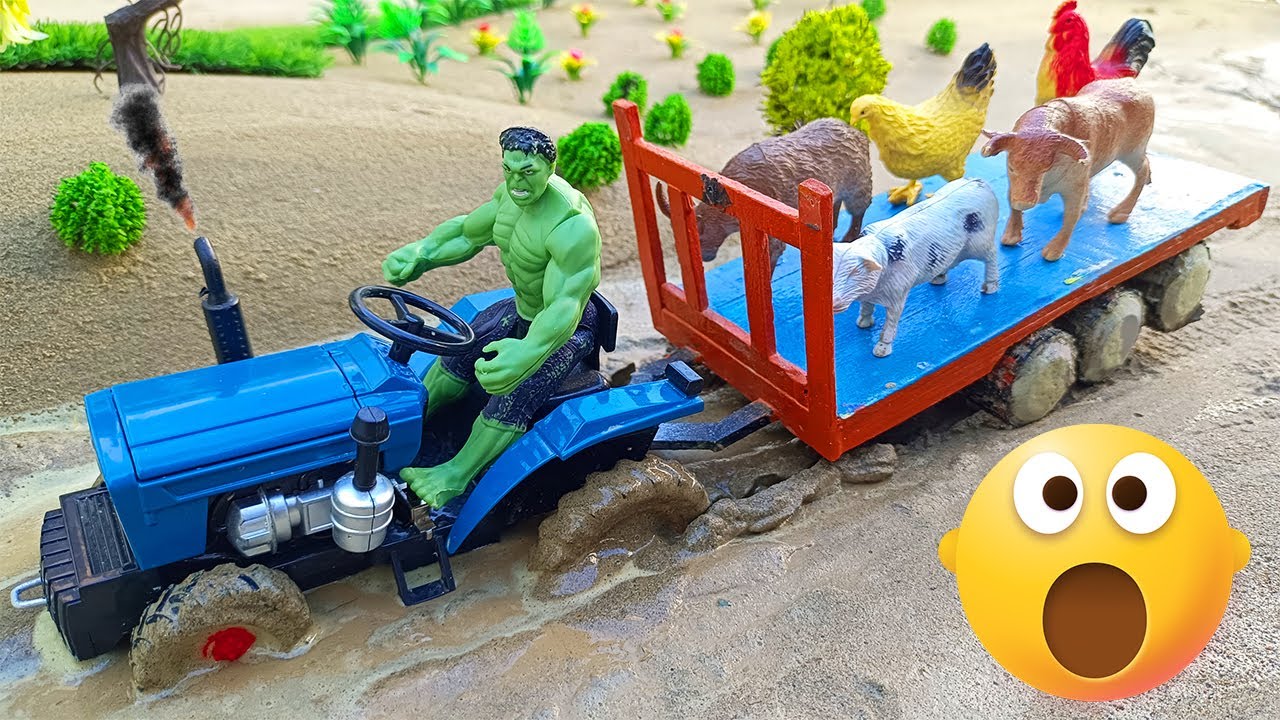 diy mini tractor pulling animals loaded troller | mini tractor with ...