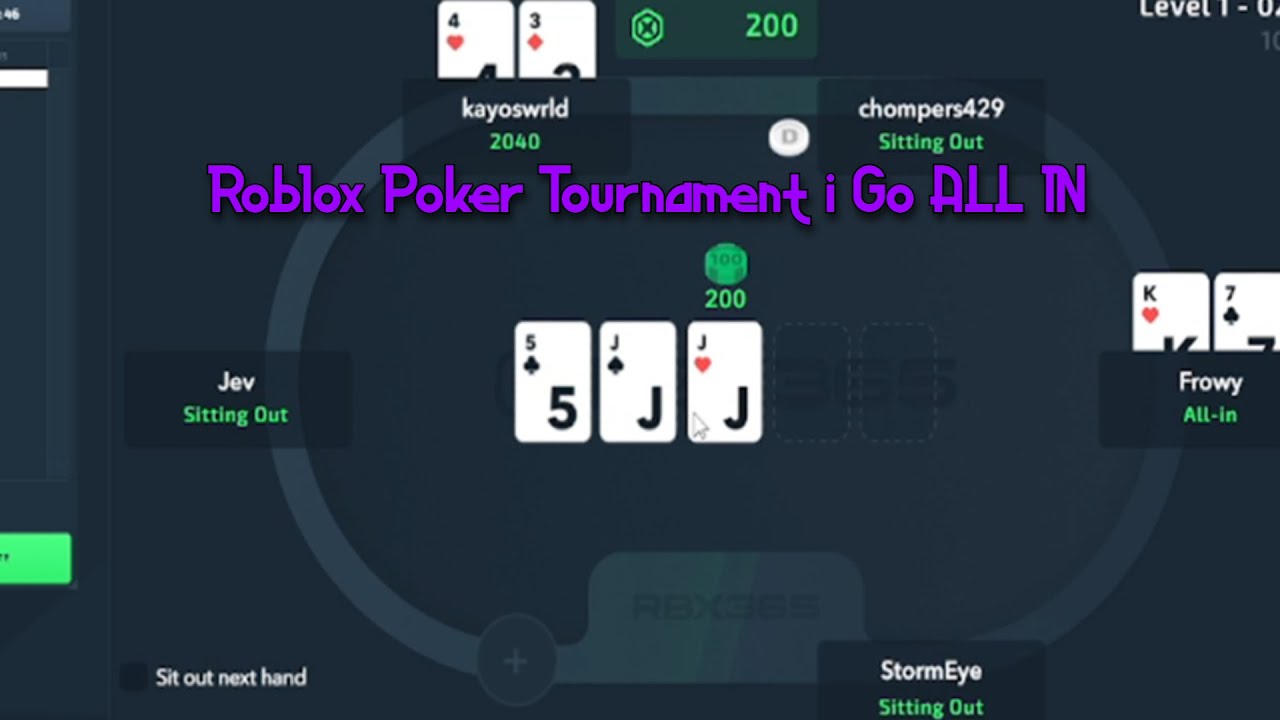 ROBLOX ROBUX RBX365 Poker Tournament. Terrible Gameplay. Terrible Luck ...