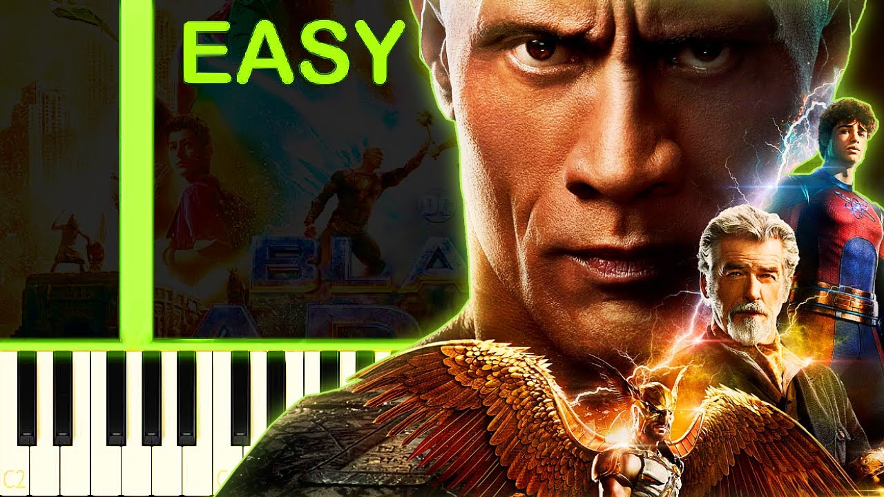 BLACK ADAM THEME - EASY Piano Tutorial - YouTube