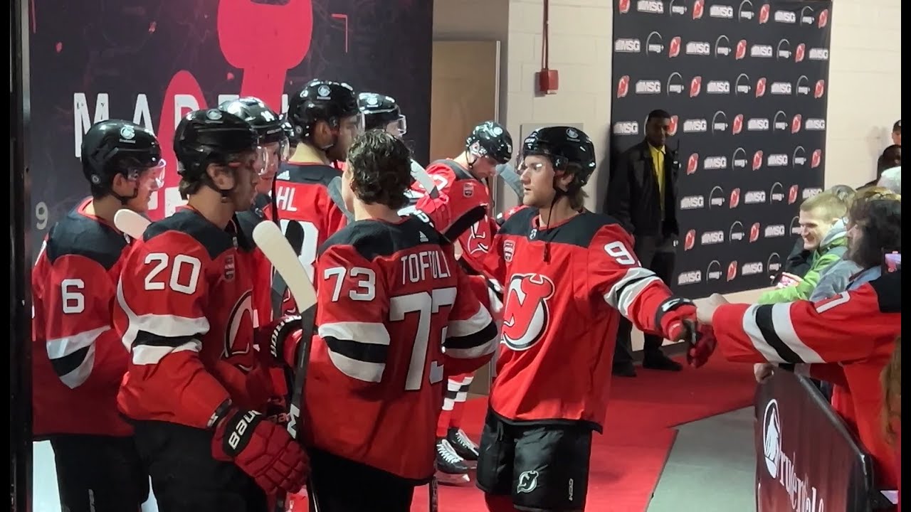 NJ Devils Locker Room Walk Out For Warmups 1/20/24 BEHIND THE SCENES ...