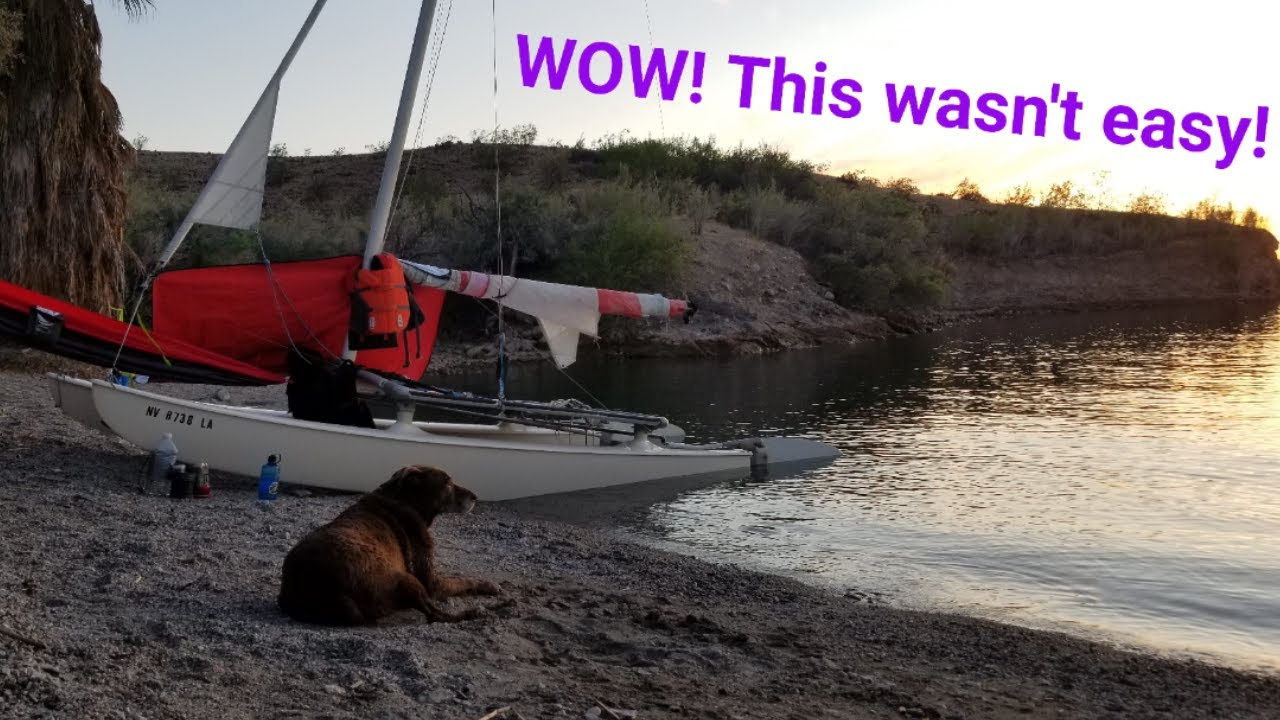 First SOLO sail camping on the Hobie Cat - YouTube