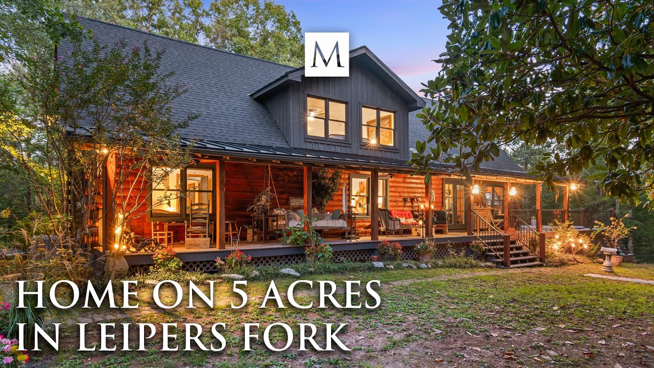 Custom log home in Leipers Fork | 20 minutes from Franklin - YouTube