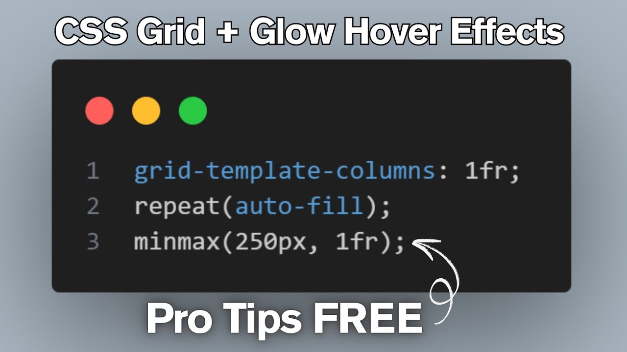 CSS Grid + Glow Hover Effects | CSS Grid Tutorial | Pro Tips FREE | CSS ...