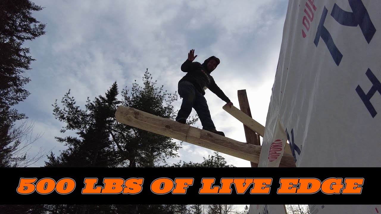 CUSTOM LIVE EDGE BEAM!! Lifting Custom 500lb Live Edge Beam - YouTube