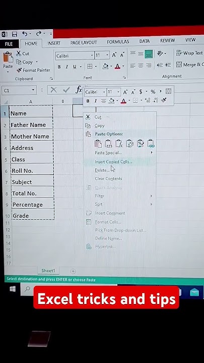 Excel tricks and tips || Excel shorts video || #exceltips #shorts #shortvideo #short # ...
