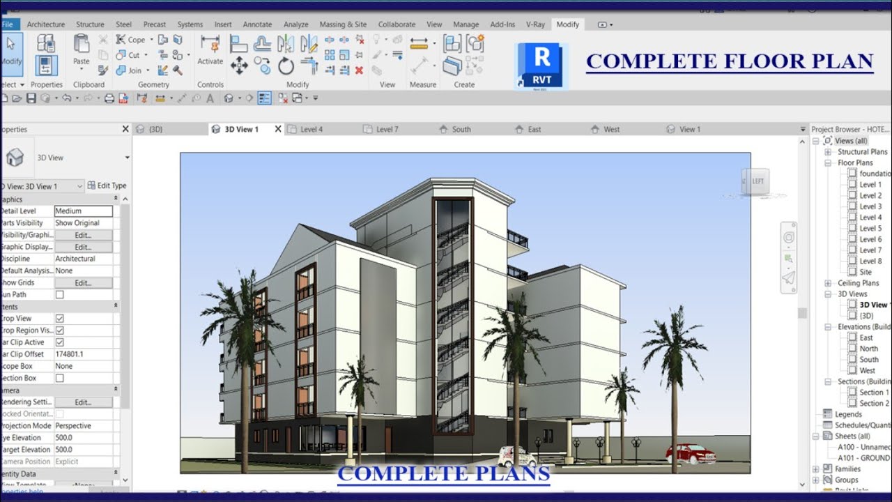 #H011 HOW TO CREATE ELEVATION WALL IN HOTEL DESIGN REVIT 2023 TUTORIAL ...