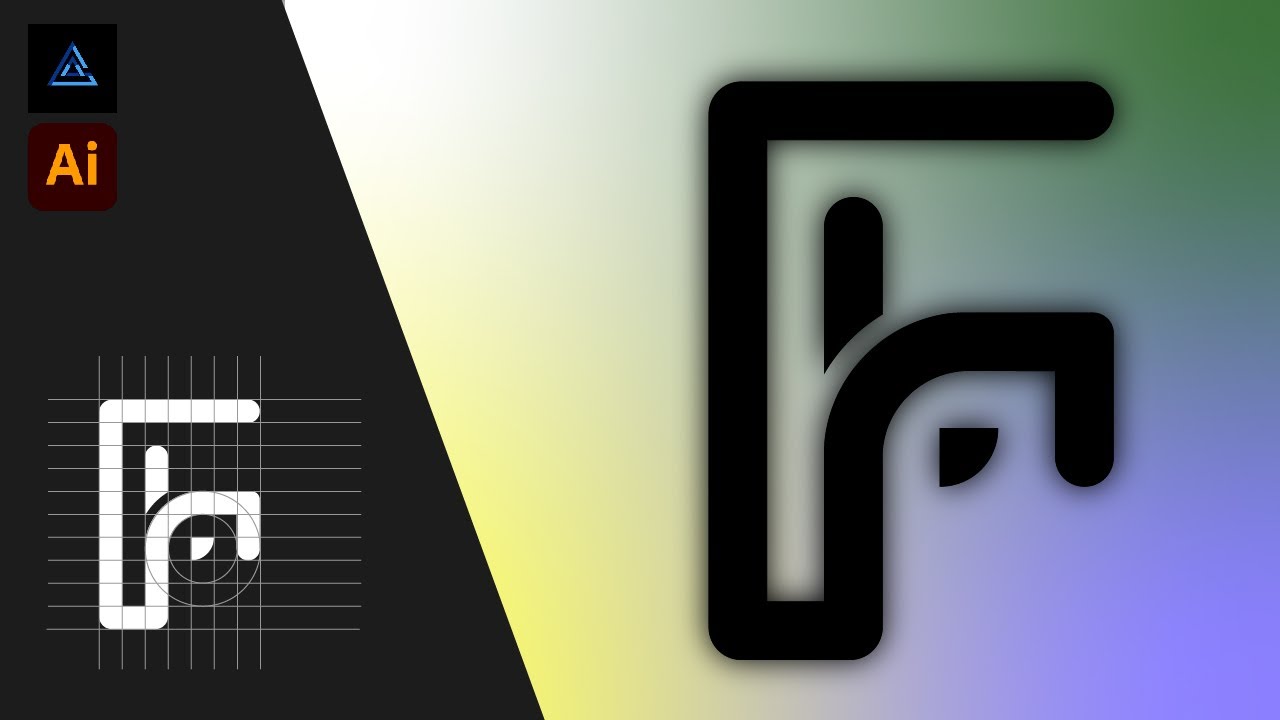 Letter F Logo Design Super Easy Tutorial Style - Illustrator Best ...