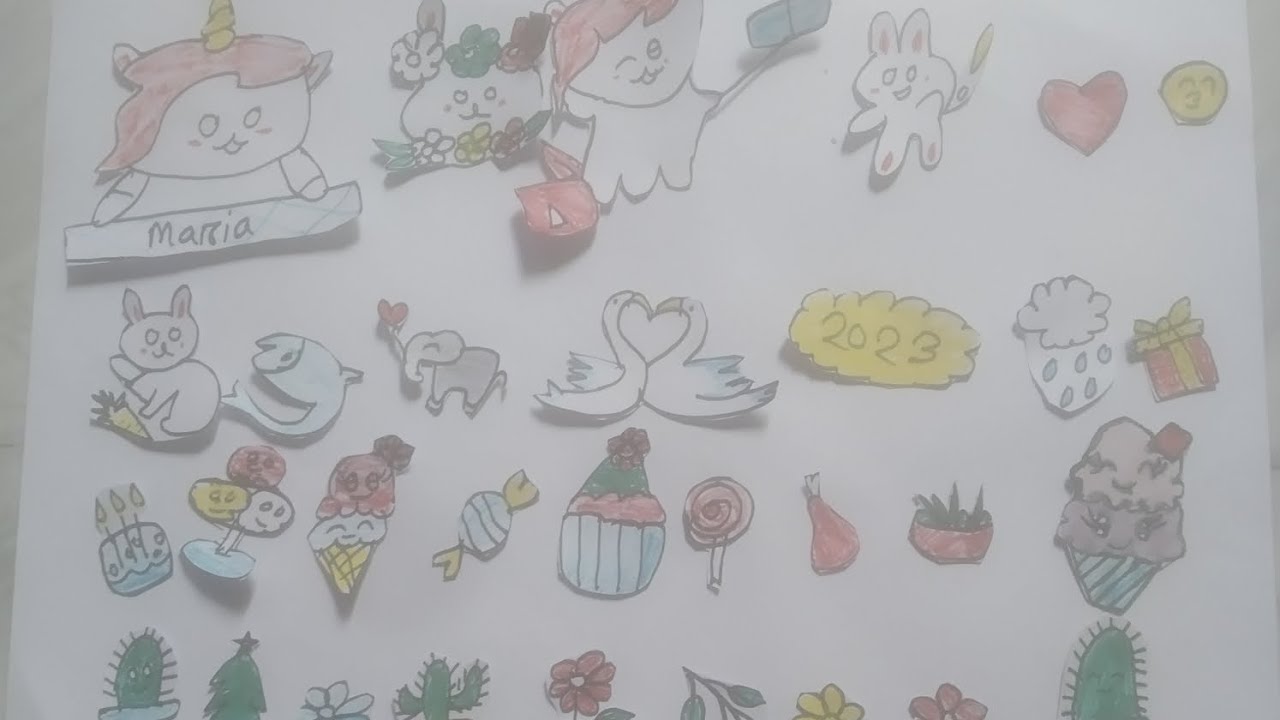 How to make paper craft stickers paper craft Hand make stickers paper ...