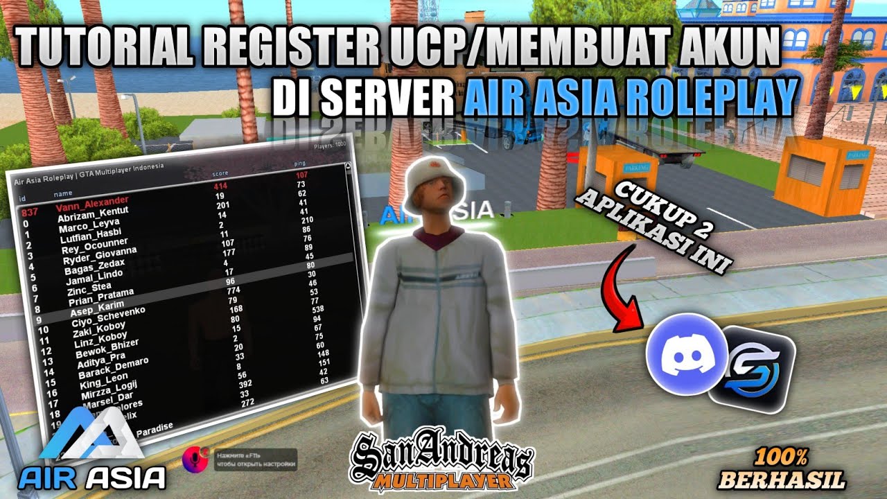 TUTORIAL REGISTER UCP/AKUN DI SERVER AIR ASIA ROLEPLAY GAMPANG BANGETT!!! ┃GTA SAMP ROLEPLAY ...