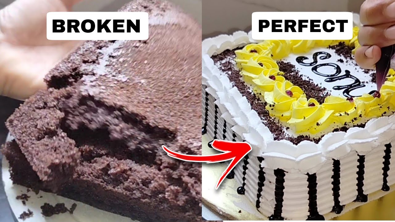 How to make a perfect cake from a broken base | #cake #chocolatecake ...