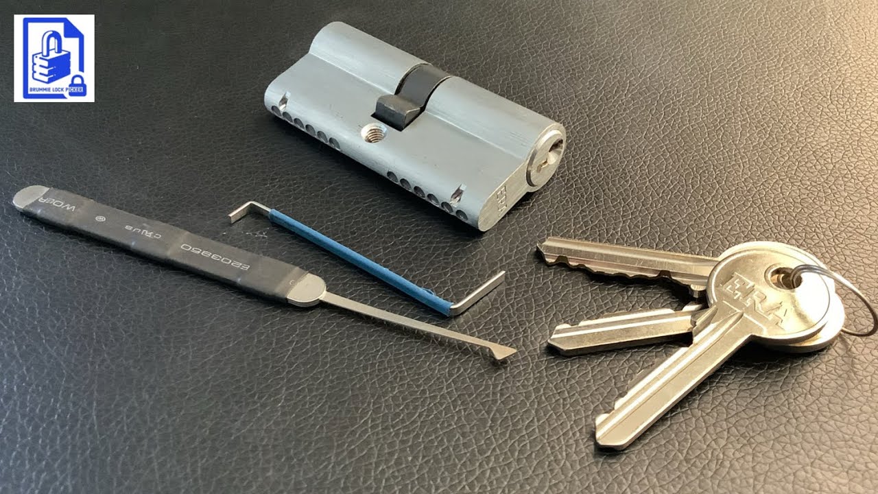 875. ERA six pin Euro Cylinder picked open with homemade tension tool ...