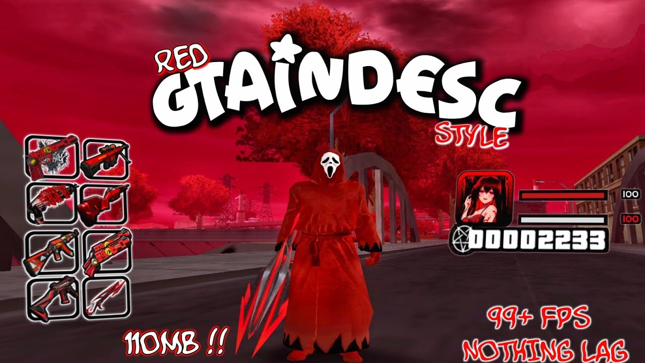 MODPACK GTA IN DESC RED STYLE BOOST FPS | GTA SA-MP ANDROID - YouTube