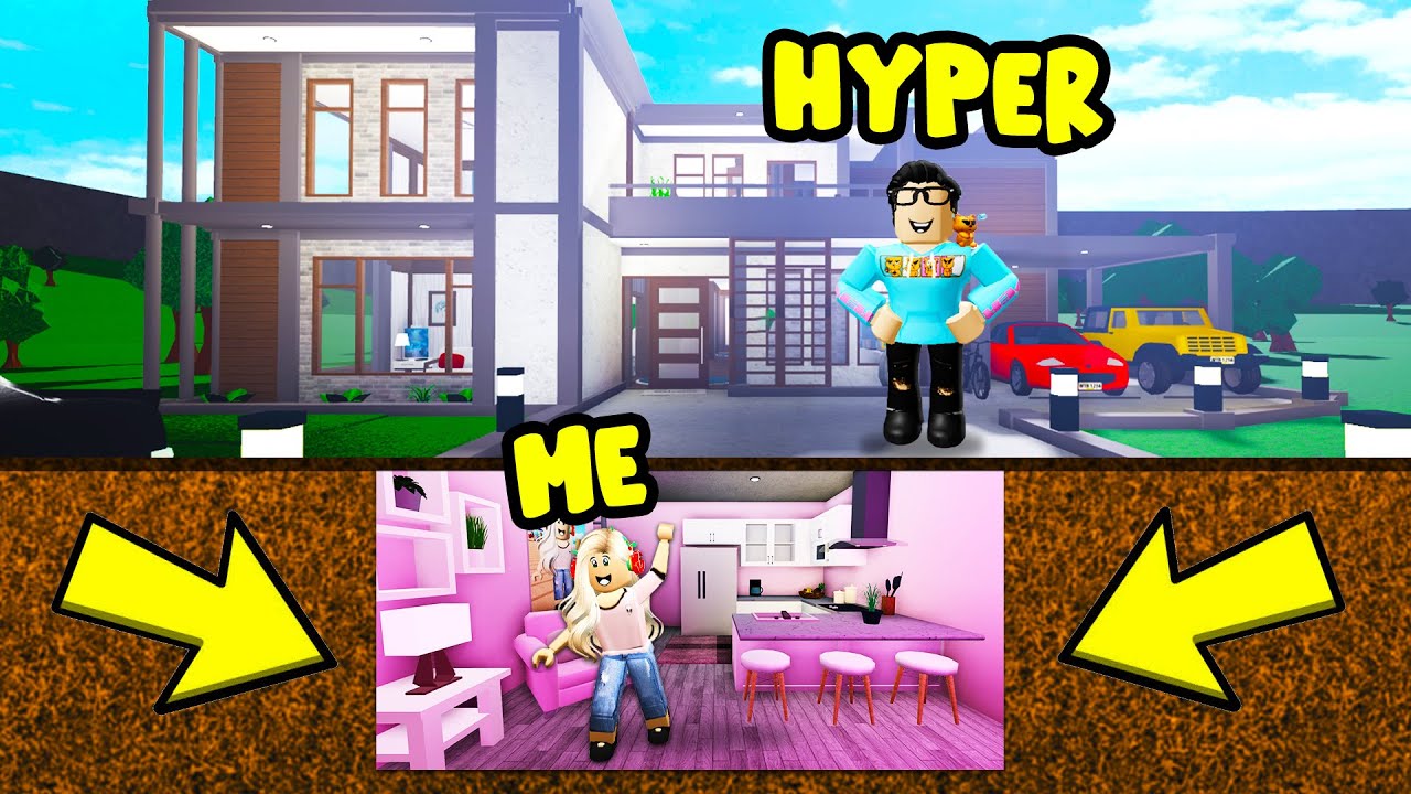 I Built A TINY HOUSE Inside Hyper's Mansion!! (Roblox Bloxburg) - YouTube
