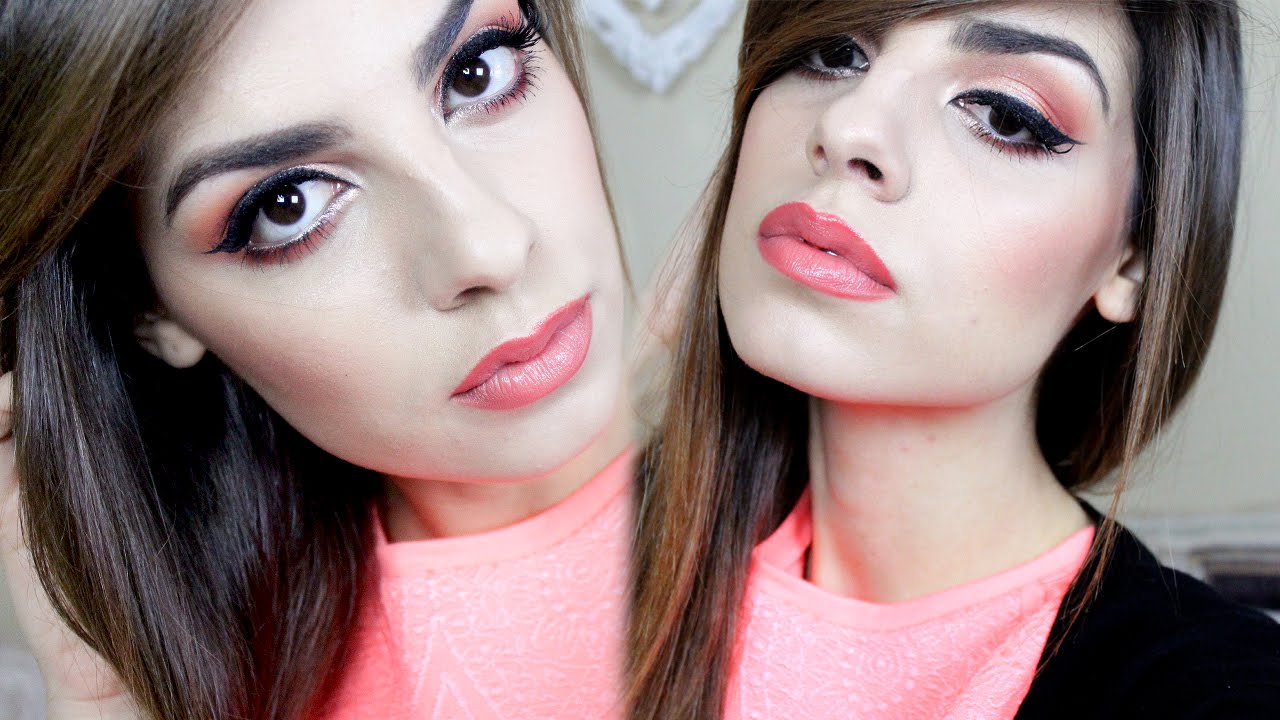 Fresh Coral Make Up Tutorial | LadyCiccone7 - YouTube