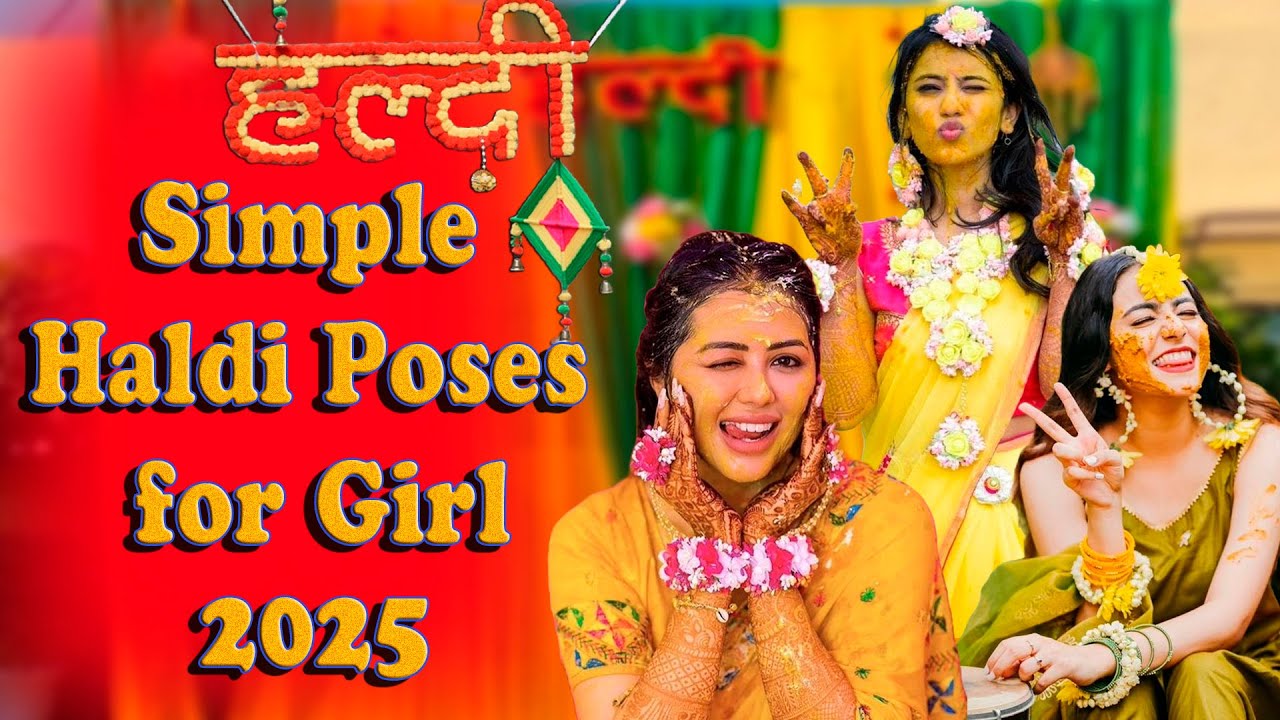 Haldi poses | Haldi poses girl | Simple haldi poses girl single | Haldi ...